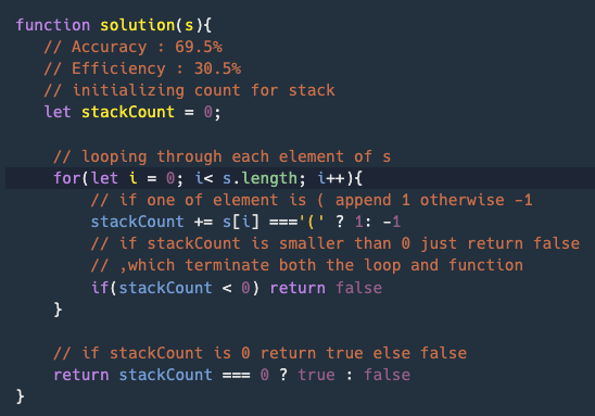[Programmers Level2] 올바른 괄호 - 알고리즘 문제 연습 (Javascript)