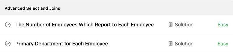 LeetCode SQL50 Advanced Select and Joins #1, 2