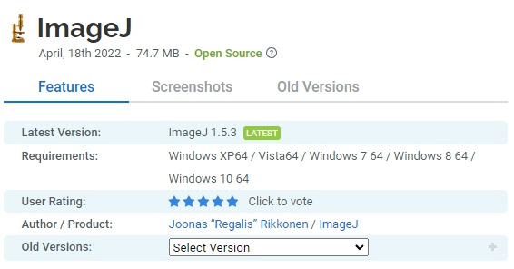 ImageJ 무료 다운로드