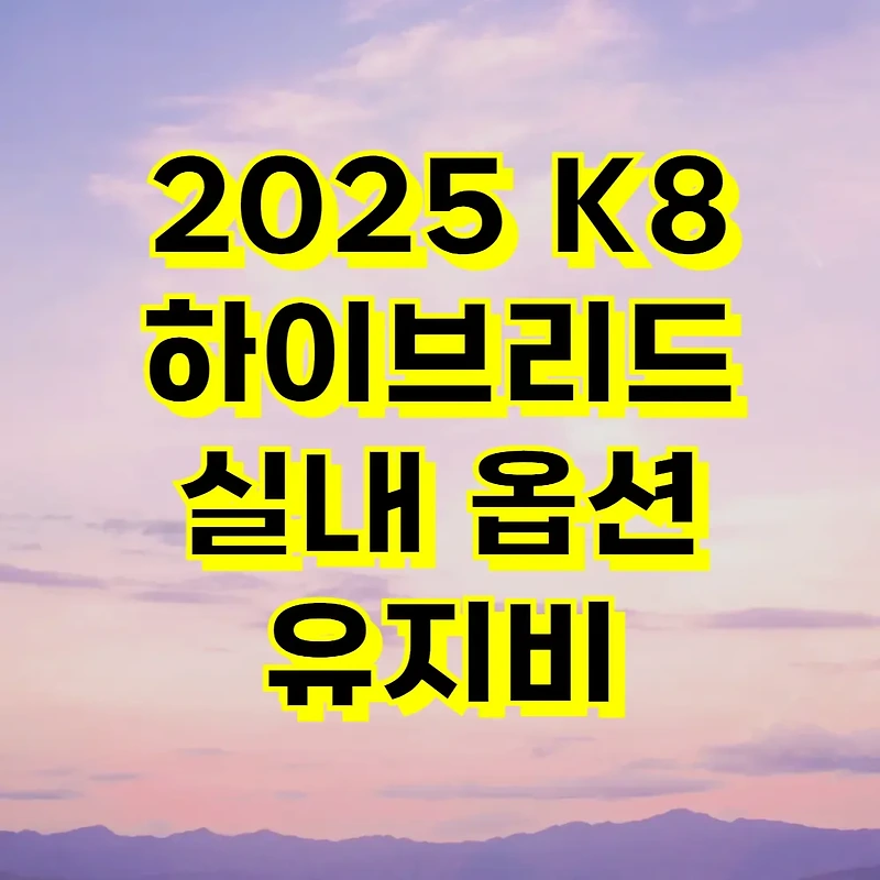2025 K8 하이브리드 실내 옵션 유지비