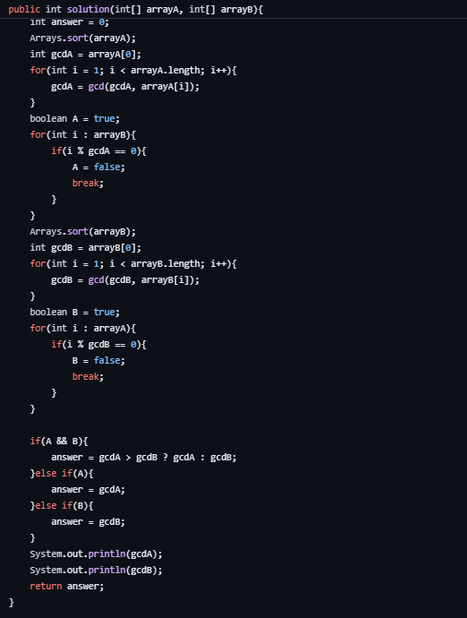 [프로그래머스] Lv.2 숫자 카드 나누기 ( Java ) :: hwannee.dev