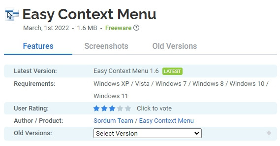 Easy Context Menu 무료 다운로드