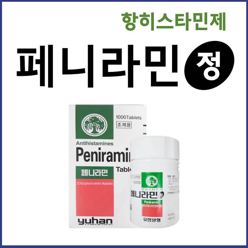 페니라민정 - 효능 부작용 가격 클로르페니라민말레산염 항히스타민제