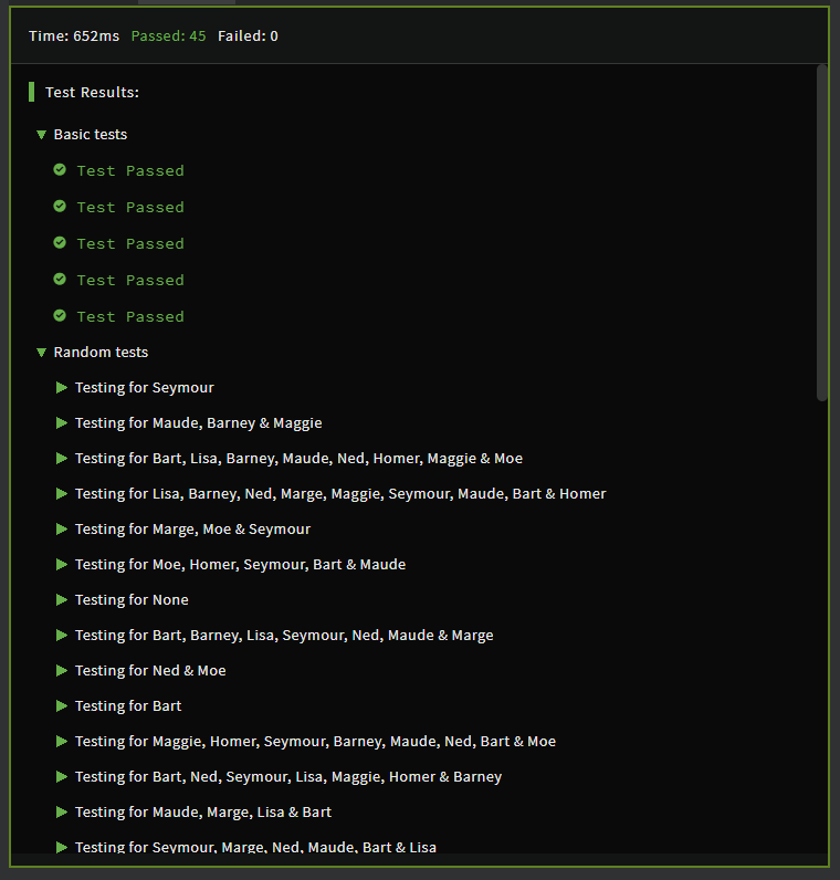 Format a string of names like 'Bart, Lisa & Maggie'. 답안
