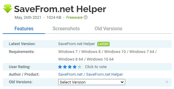 SaveFrom.net Helper 무료 다운로드