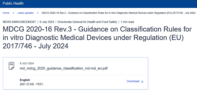 [EU, IVDR] MDCG 2020-16 Rev.3 - Guidance on Classification Rules for in ...
