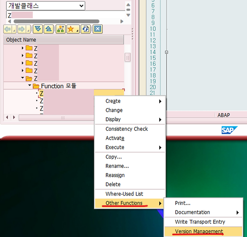 [SAP ABAP] SAP Workbench Request 변경 방법