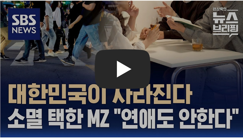 [SDF] 이대로면 대한민국이 사라진다…소멸 택한 MZ 연애도 안 한다 SBS