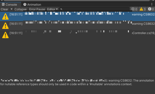 문제해결)warning CS8632: The annotation for nullable reference types should only be used in code ...