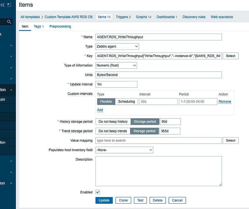 [ZABBIX] AWS RDS monitoring