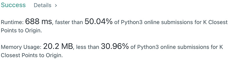 [Leetcode][python] 973: K closest point to the origin — so.py