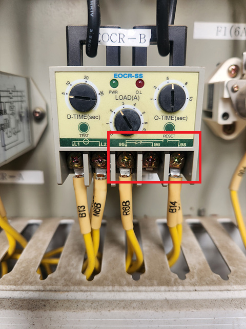 EOCR 접점 NC NO 결선 95,96,97,98