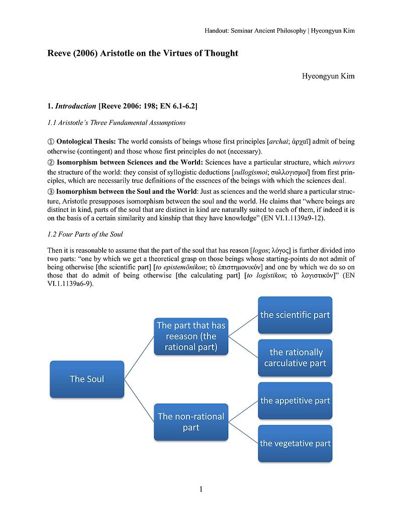 Reeve (2006) Aristotle on the Virtues of Thought