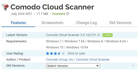 Comodo Cloud Scanner 무료 다운로드