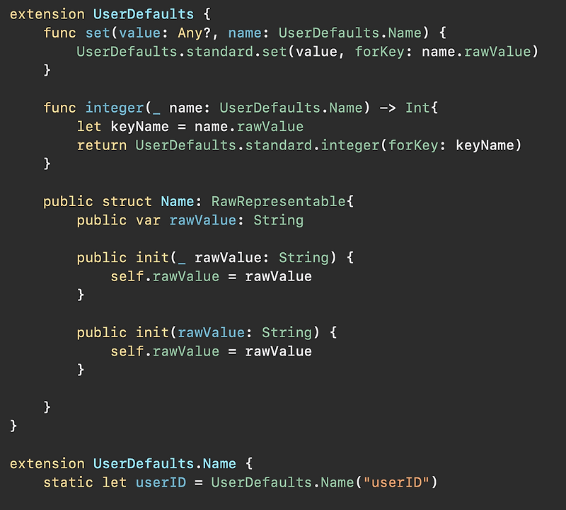 Swift - UserDefaults extension 활용 편하게 사용하기 :: 모험