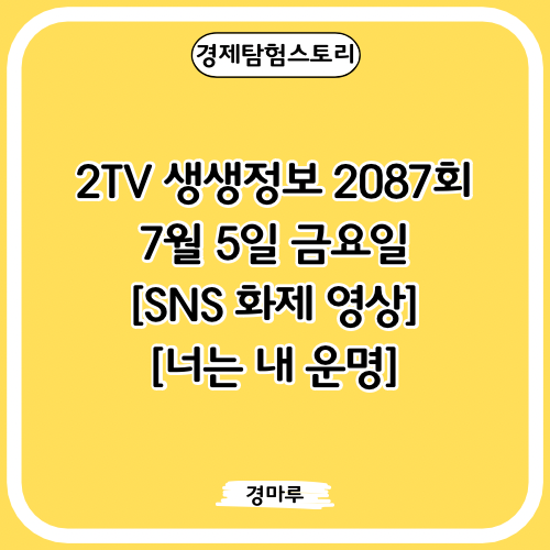 2TV 생생정보 2087회 7월 5일 금요일 [SNS 화제 영상], [너는 내 운명]