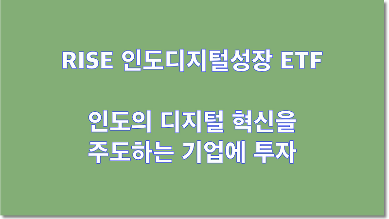 RISE 인도디지털성장 ETF - 인도의 디지털 혁신을 주도하는 기업 투자