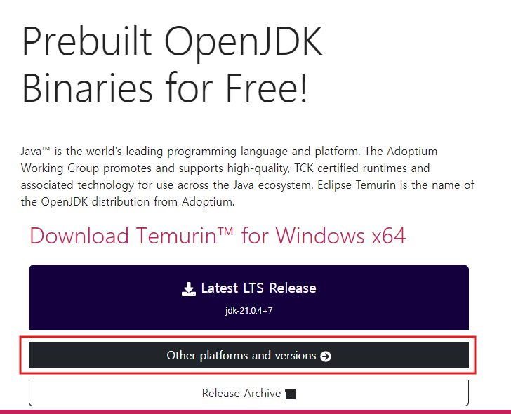 Window Open JDK 17 설치