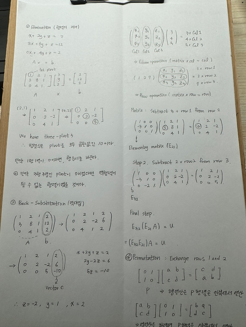 Lecture 2. Elimination with Matrices