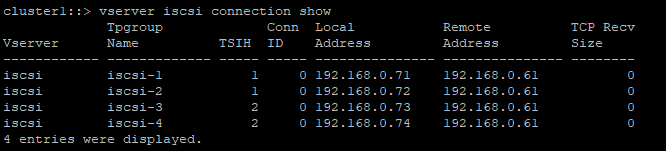 Netapp iSCSI 구성 및 확인 방법