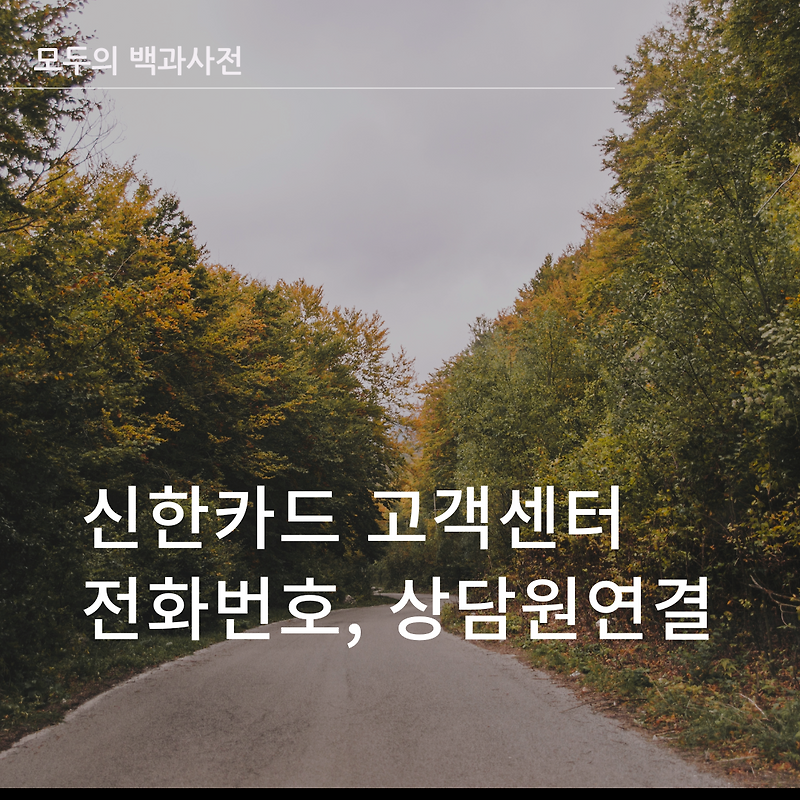 신한카드 고객센터 전화번호, 상담원 연결방법