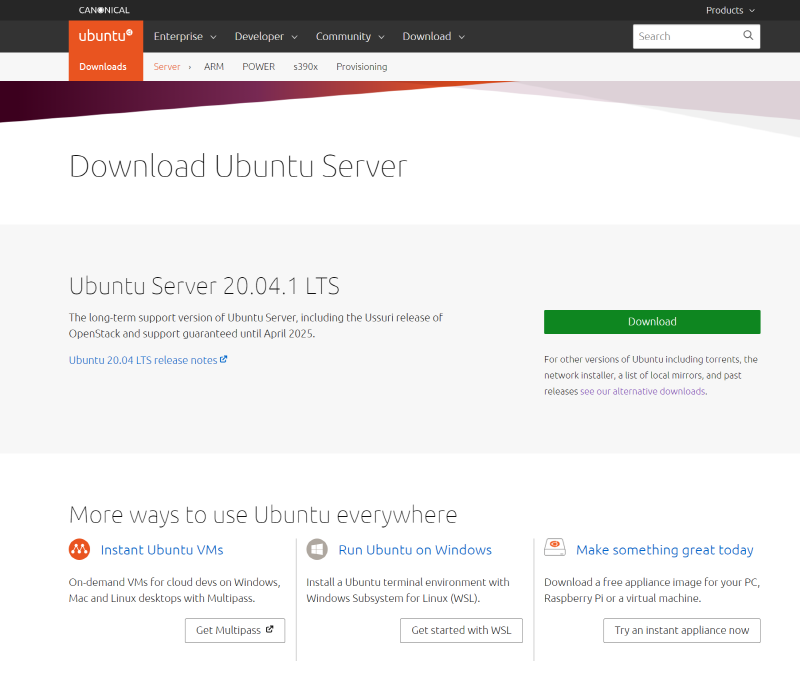 Ubuntu Server 20.04 LTS 설치