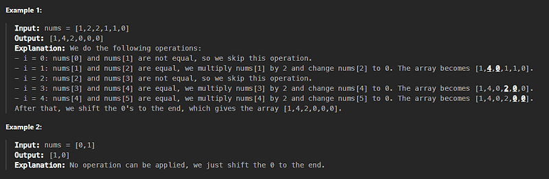 LeetCode : 2460. Apply Operations to an Array