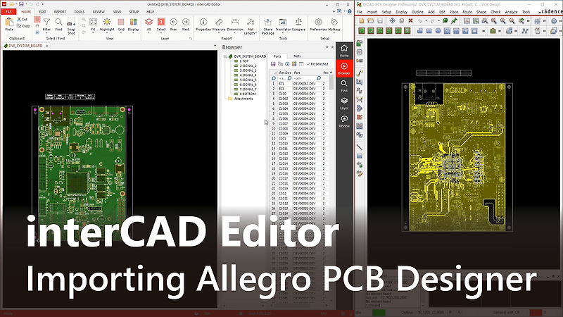 Allegro Viewer(interCAD Editor) - Import Allegro PCB Designer