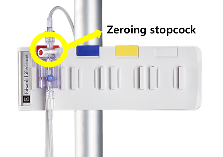 A line (Arterial line) zeroing, waveform