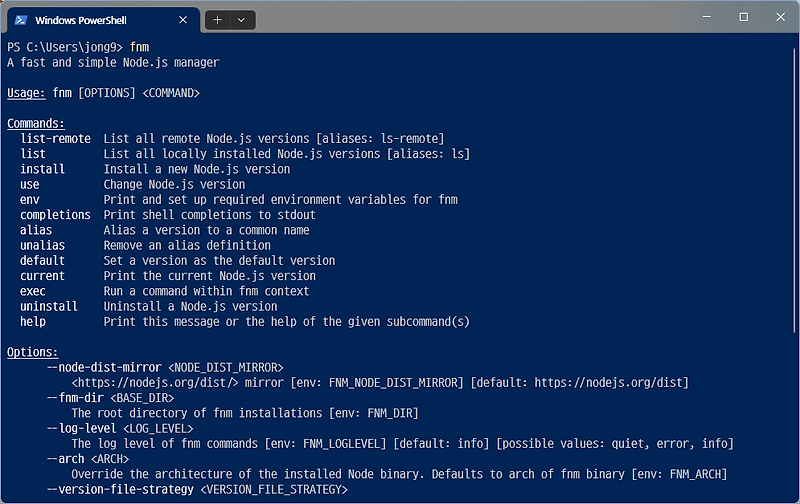 [Node.js] Fast Node Manager(fnm) 설치하기 :: joyfuI의 잡동사니 블로그
