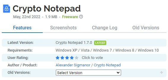 Crypto Notepad 무료 다운로드