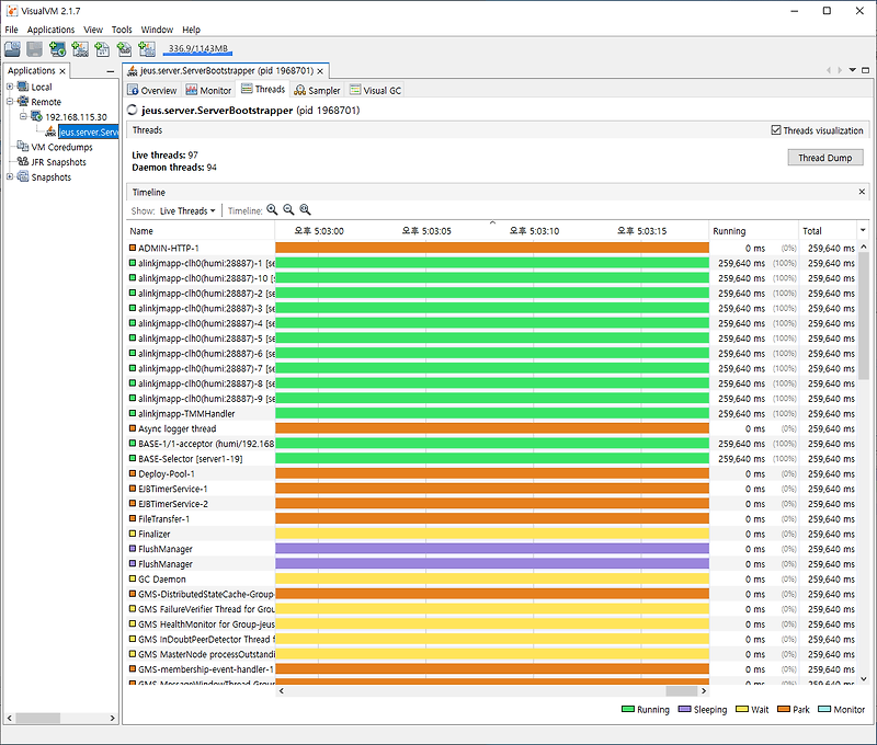 [VisualVM] VisualVM을 사용하여 원격 서버의 JVM을 모니터링 하는 방법.(VisualVM, JEUS 연동.)