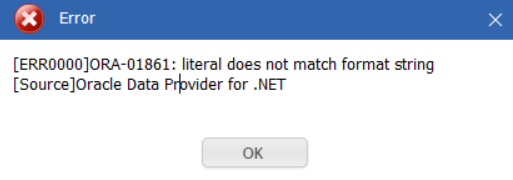 [Oracle]Ora-01861 에러 발생 원인과 처리방법