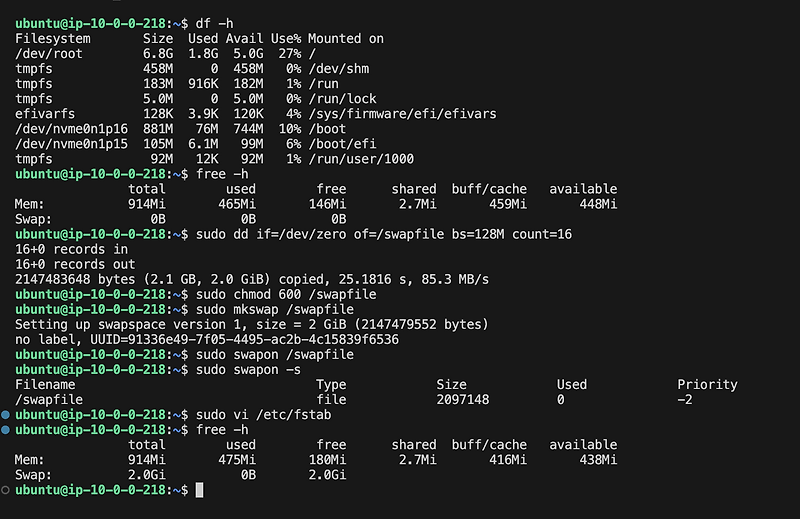[AWS] 젠킨스 t2.micro에서 돌리기 (feat. Swap)