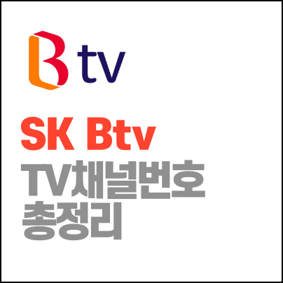 SK 비티비 채널번호 총정리 (Btv 채널편성표 다운로드)