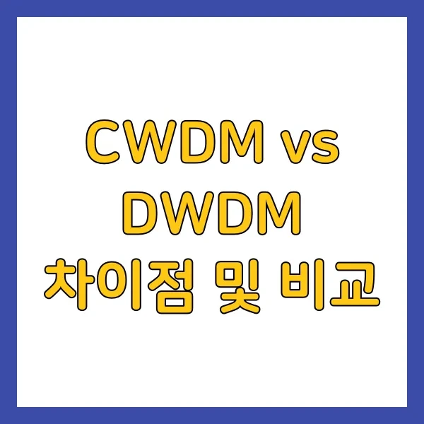 CWDM vs DWDM 차이점 및 비교