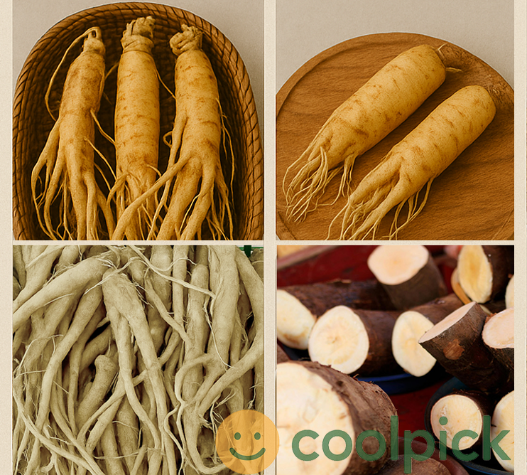뿌리채소 4대장 효능 비교: 인삼 · 더덕 · 도라지 · 마(Top 4 Root Vegetables for Immunity ...