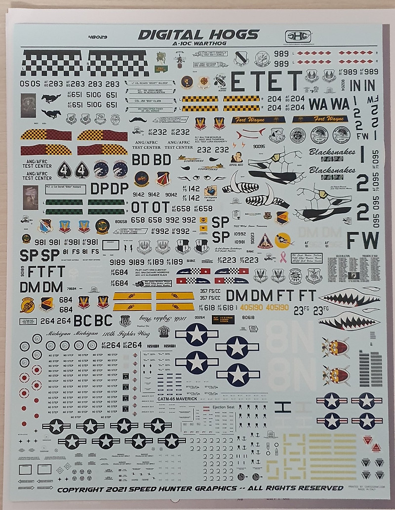 Speed hunter graphics 1/48 A-10C digital hogs Decal 리뷰