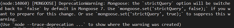 22/12/13 TIL - mongoose 오류 strictQuery