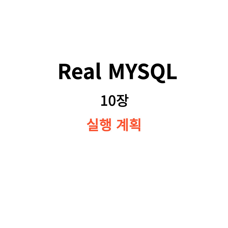 [Real MYSQL 10장] 실행 계획