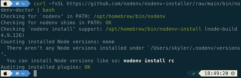 [nodenv 문서 번역] 설치, 나의 터미널