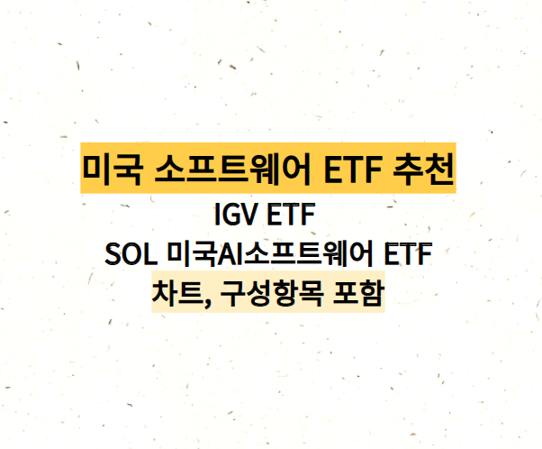 AI 소프트웨어 관련주 꼭 보세요 !! IGV etf, SOL 미국AI소프트웨어 etf 완벽 비교