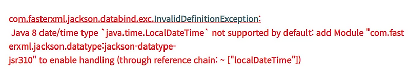 LocalDateTime Jackson 직렬화 오류 해결하기 — Griotold's Olive Oil