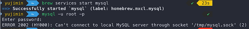 MySQL - ERROR 2002 (HY000): Can't connect to local MySQL server through socket '/tmp/mysql.sock ...