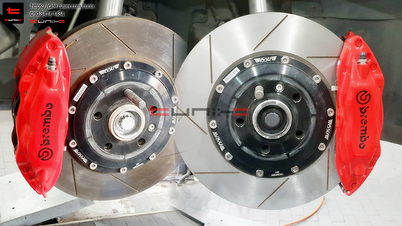브레이크 잡을때 핸들떨림 브레이크소음 해결 - 브렘보CTS-V4p 네오테크디스크 폭스바겐 골프 ( 대구브레이크튜닝 튜닉스)