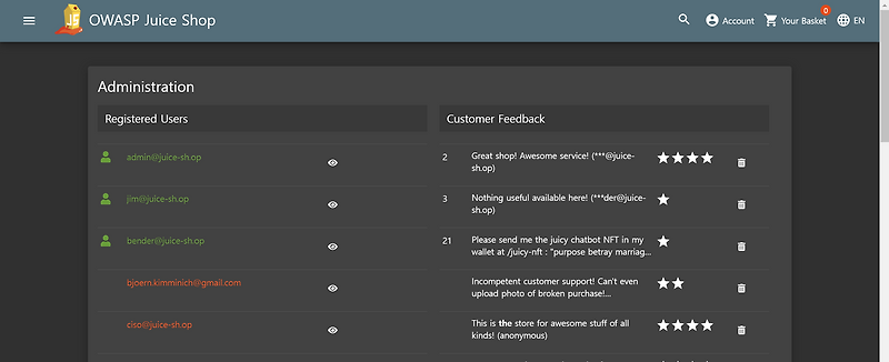 [OWASP] Juice Shop - Admin Registration (★★★☆☆) — 한글 대신 쓰는 블로그