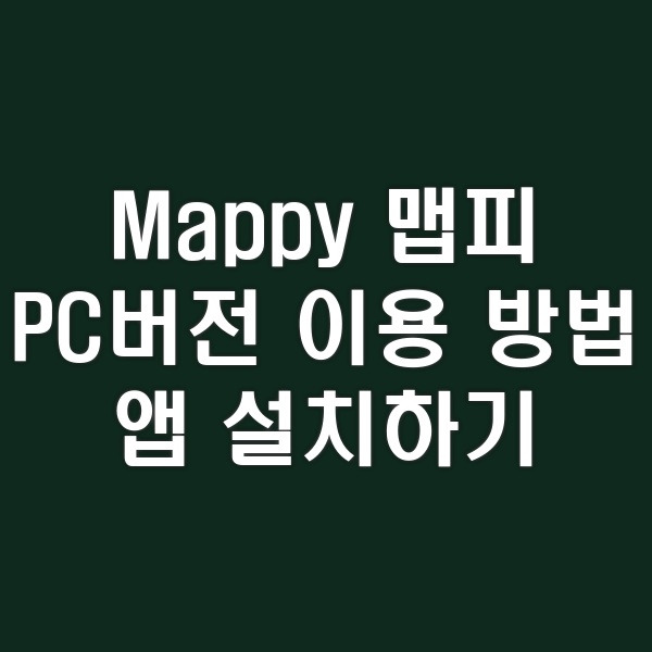 Mappy 맵피 PC버전 이용 방법 | 앱 설치하기