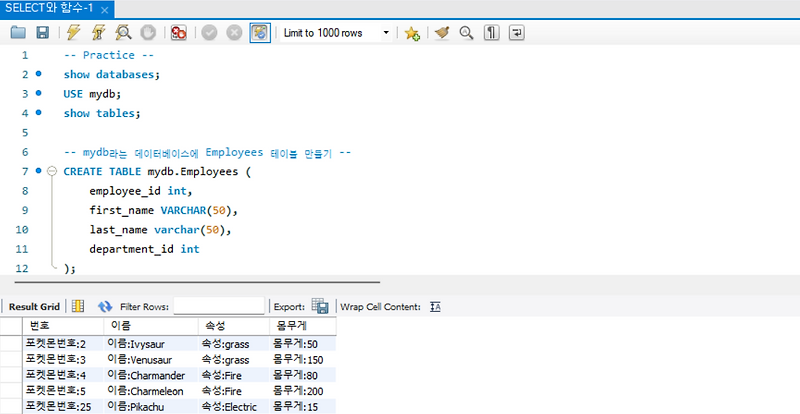 What Did I Learn Today - SQL SELECT문