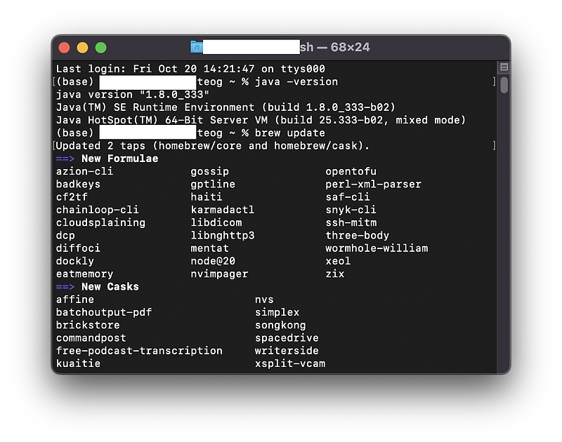 [MAC/Homebrew] JAVA 11 설치 — 깡패토끼