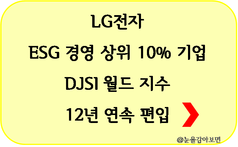 LG전자 ESG경영 상위 10% DJSI 월드 지수 12년 연속 편입